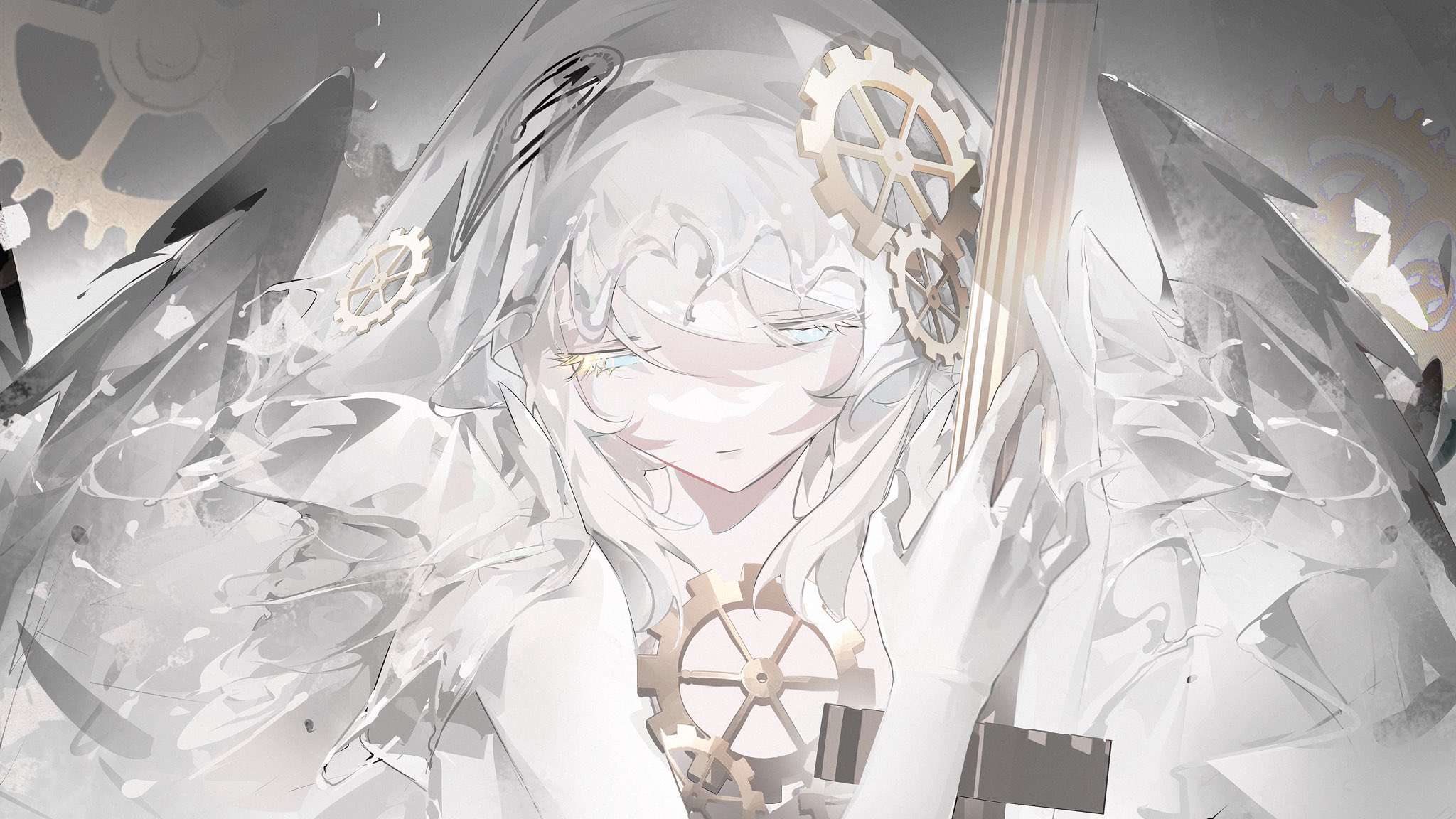 Safebooru - 1girl blmbot13 clock hair ornament e.g.o (project moon ...