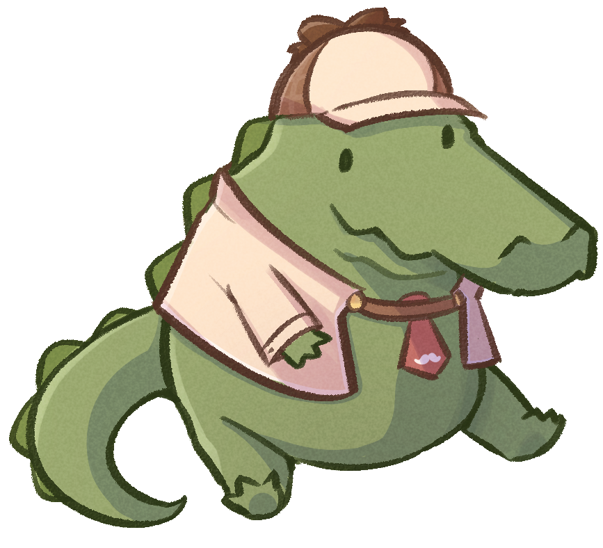 Safebooru - alligator animal black eyes brown hat brown jacket brown ...