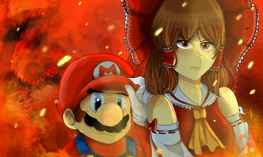 Safebooru - hakurei reimu mario super mario bros. tagme touhou | 5144199