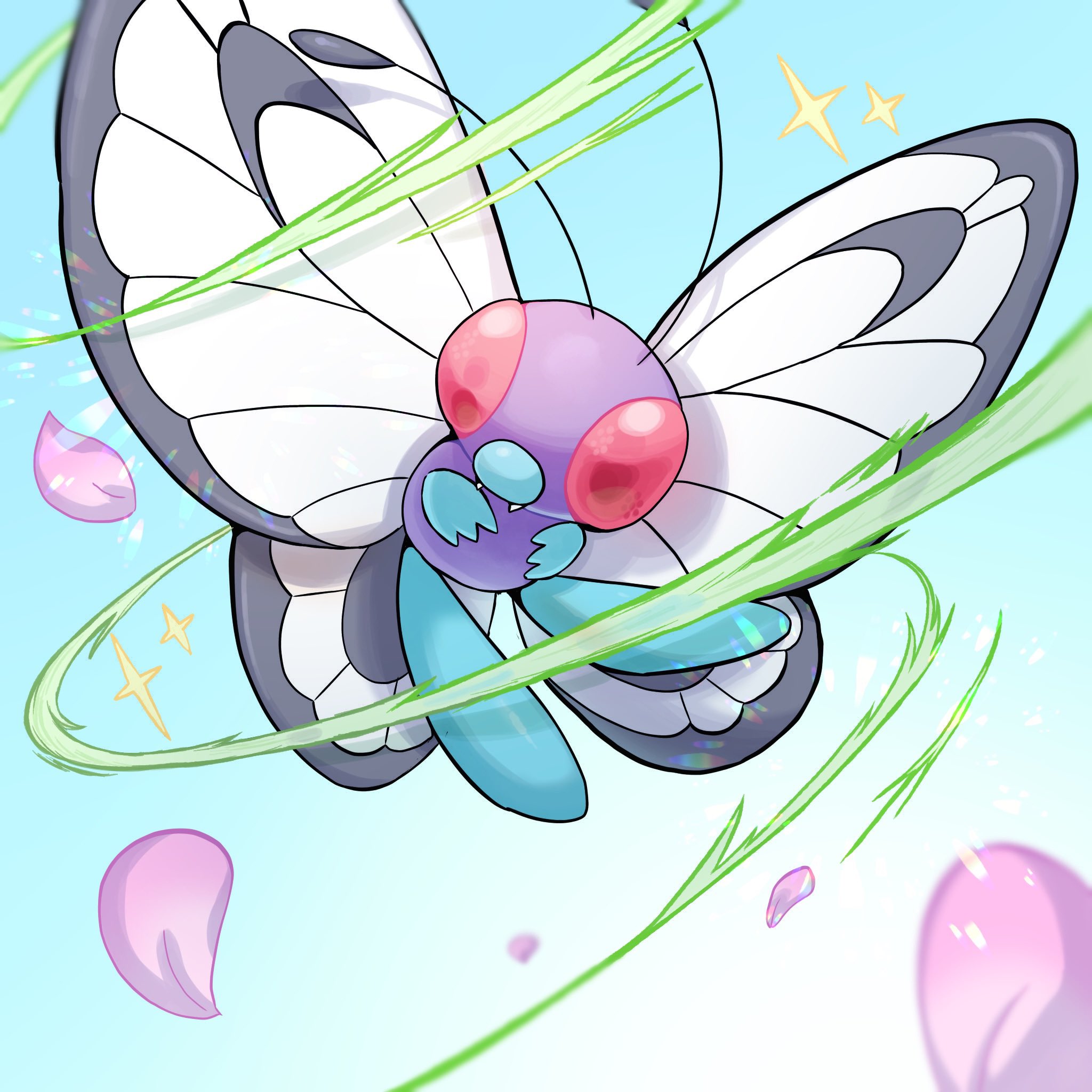 Safebooru - animal focus butterfree commentary request day falling ...