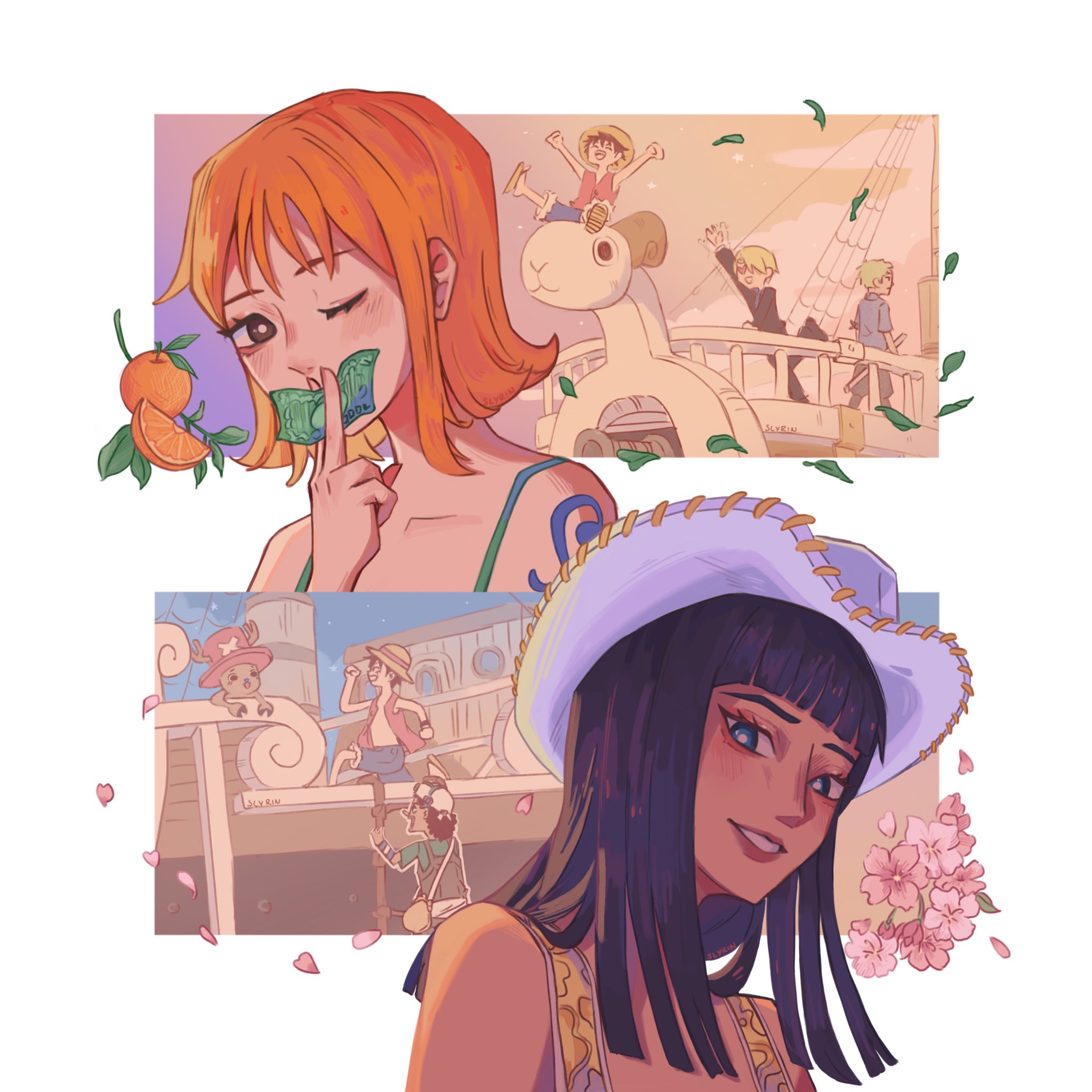 Safebooru - 2girls antlers arm tattoo arms up black hair blonde hair ...