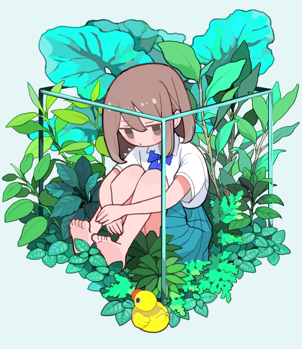 Safebooru 1girl Barefoot Blue Bow Blue Bowtie Blue Skirt Bow Bowtie 9910