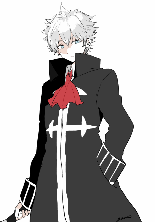 Safebooru - 1boy ascot atomic15 black coat blue eyes charles-henri sanson (fate) closed mouth ...