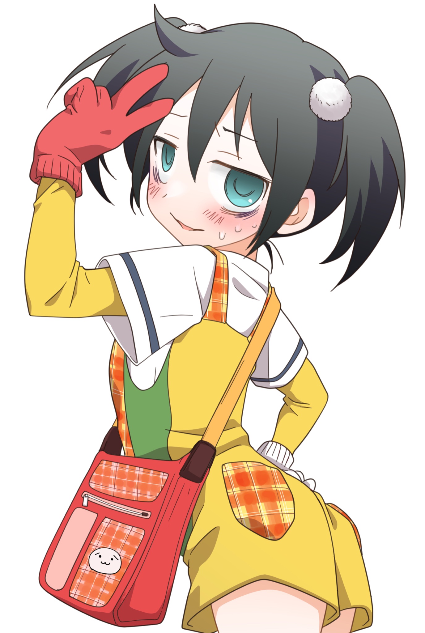 Safebooru - 1girl alternate hair length alternate hairstyle bag black hair blush check copyright ...