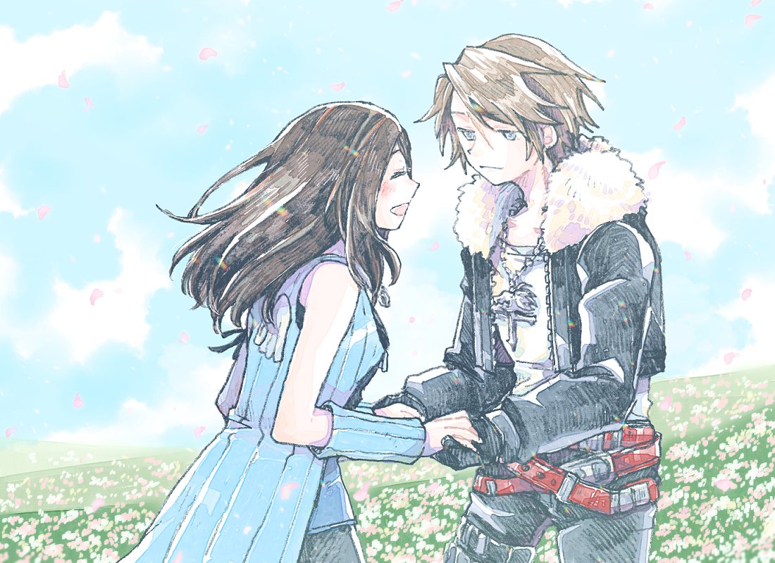 Safebooru - 1boy 1girl arm warmers bare shoulders belt black gloves black hair black jacket ...