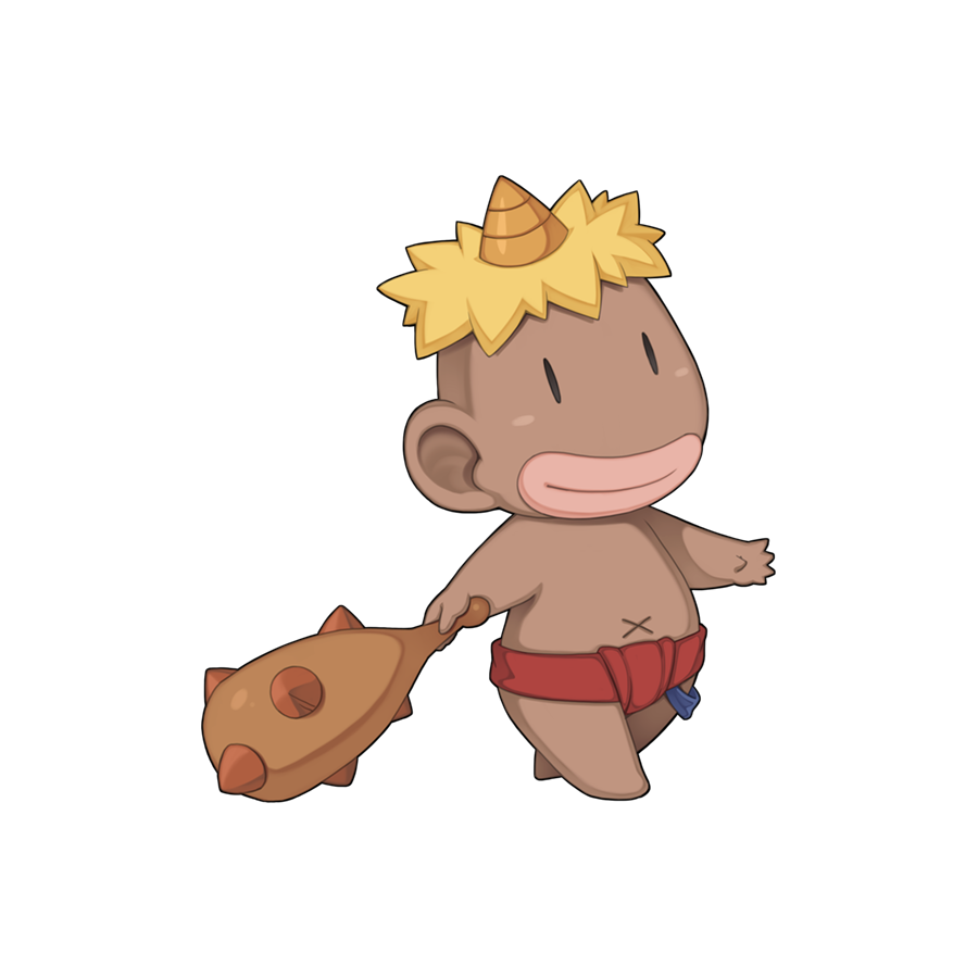 Safebooru - 1boy blonde hair chibi chibi only closed mouth club (weapon ...