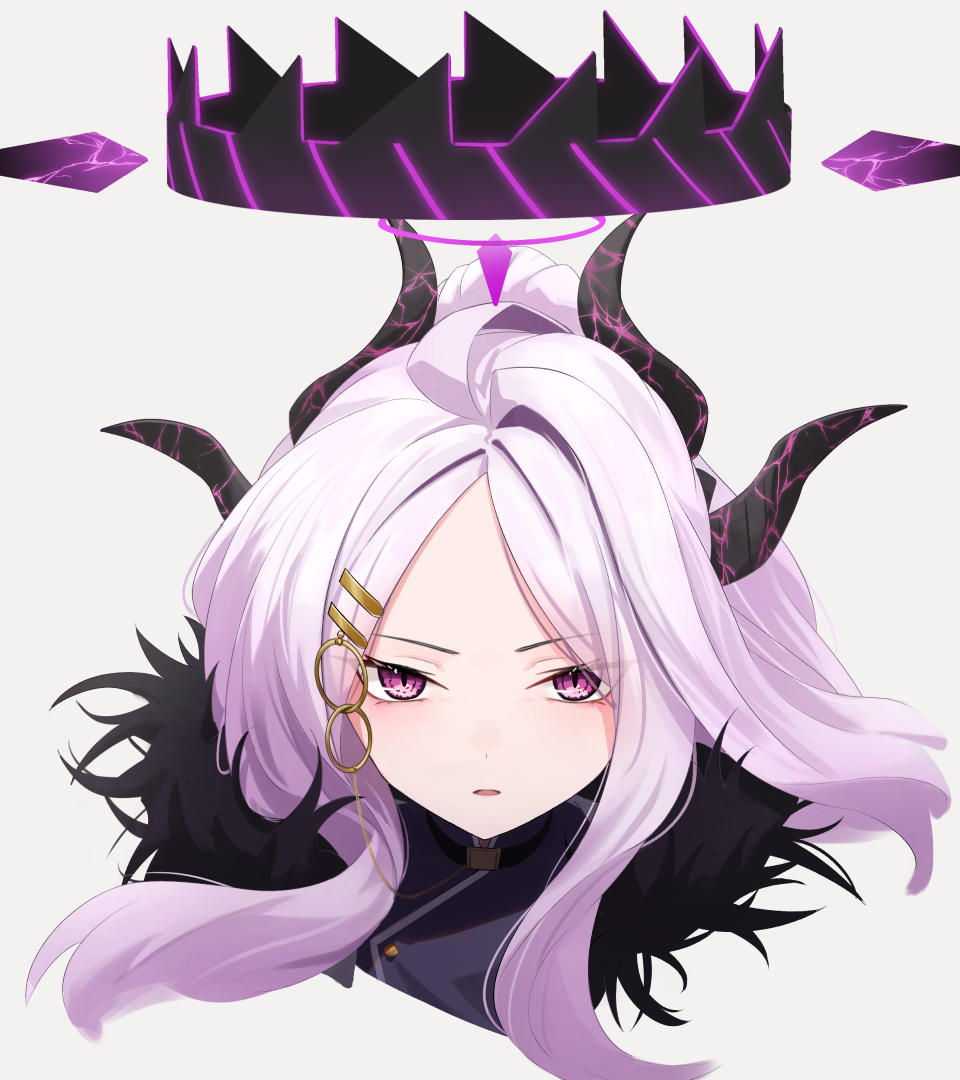 Safebooru - 1girl black coat black horns black jacket blue archive blush coat demon horns fur ...