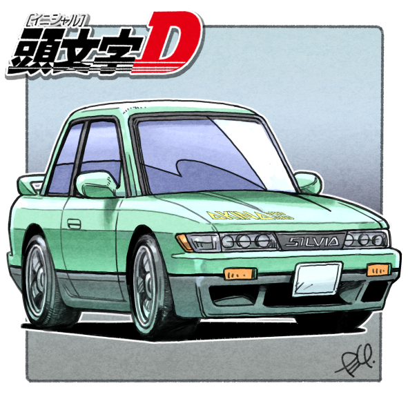 Safebooru - car green car initial d logo making-of available motor ...