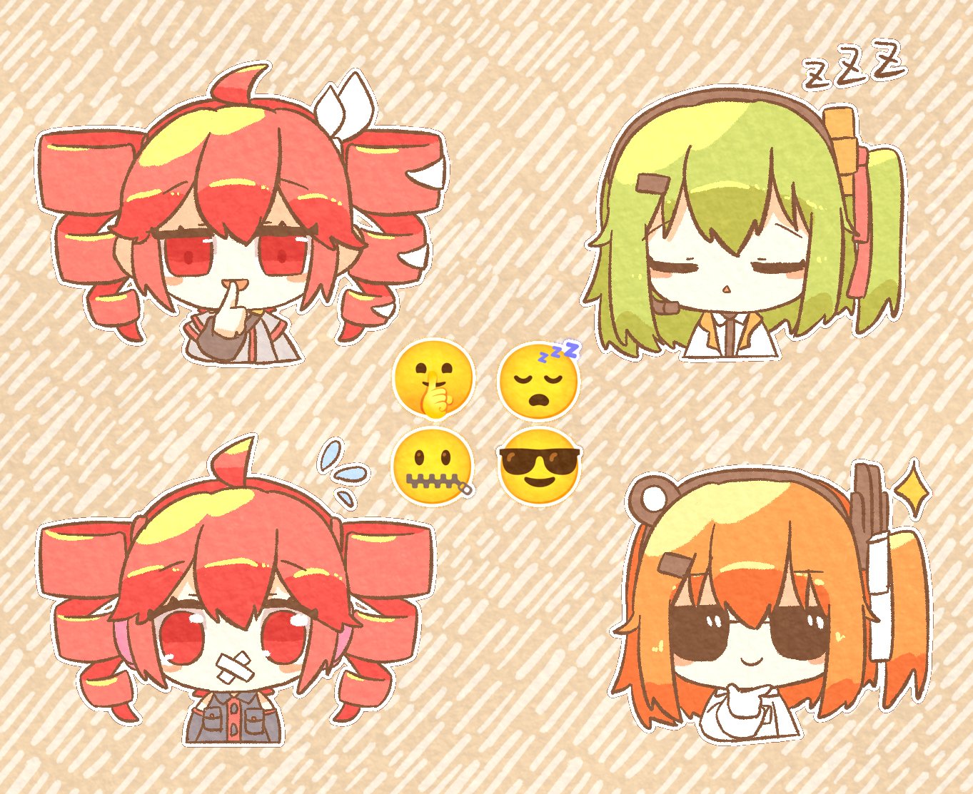 Safebooru - 4girls a.i. voice adachi rei ahoge chaun meguri chibi chibi ...