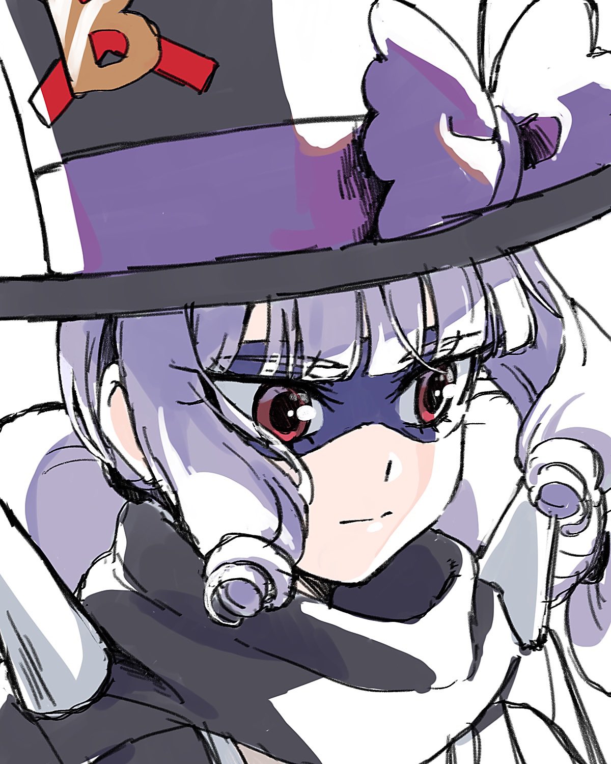 Safebooru - 1girl black cape black hat blunt bangs bow braid cape ...