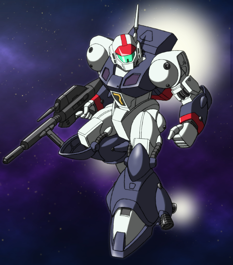 Safebooru - 1980s (style) beam rifle clenched hand commentary request ...