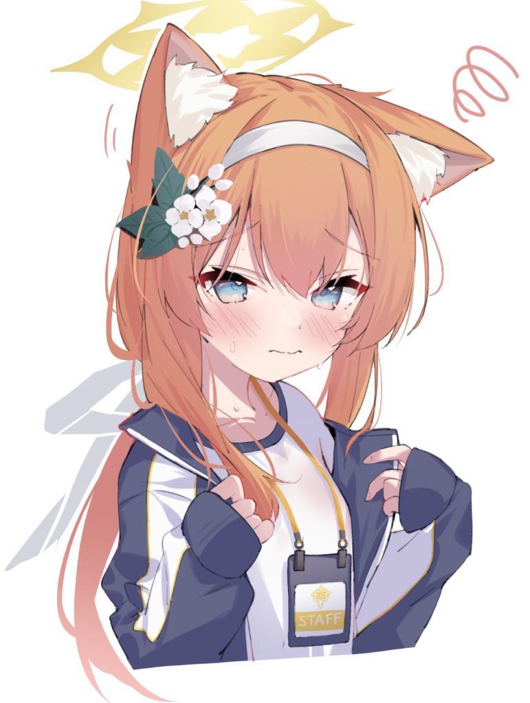 Safebooru - 1girl animal ear fluff animal ears black jacket blue archive blue eyes blush cat ...