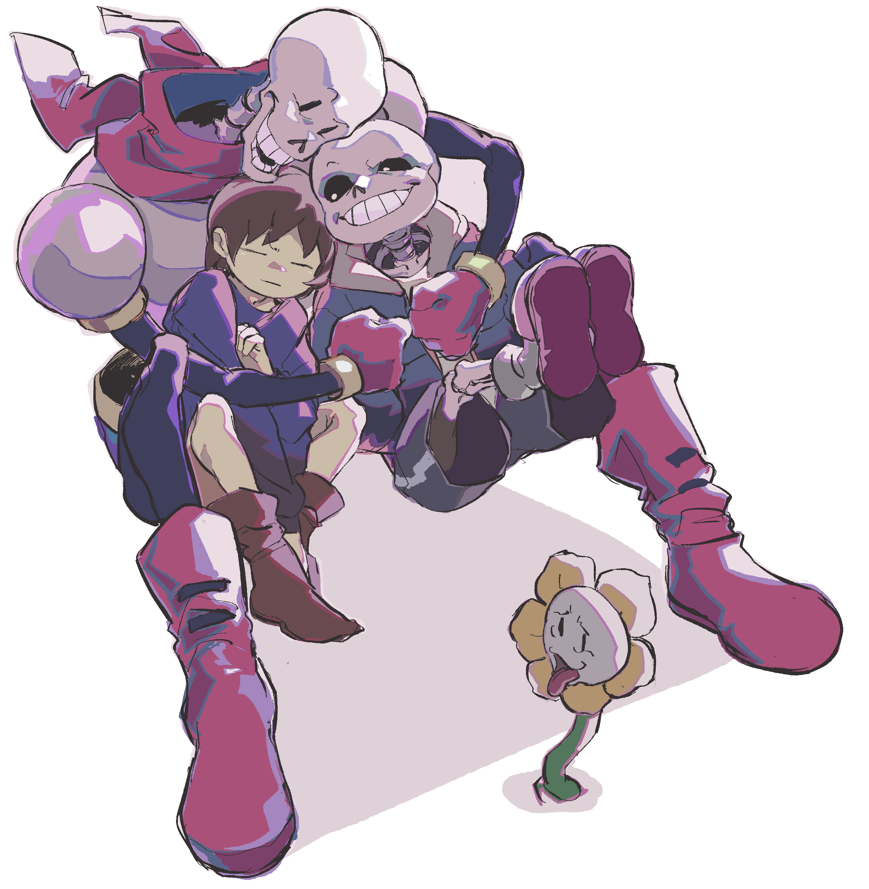 Safebooru - 1other 2boys :| = = absurdres androgynous between legs ...