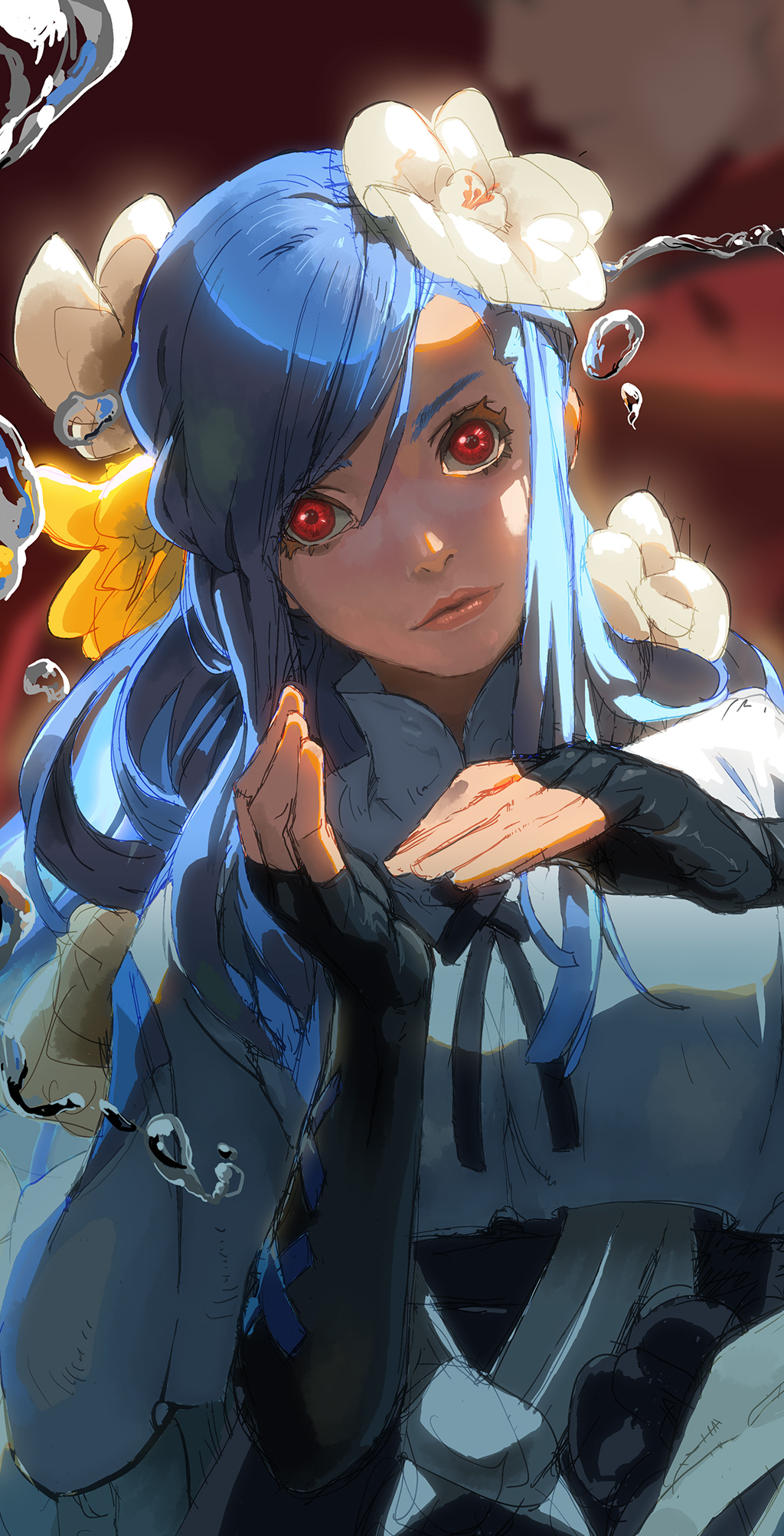Safebooru - 1girl blue hair chain dizzy (guilty gear) english text ...