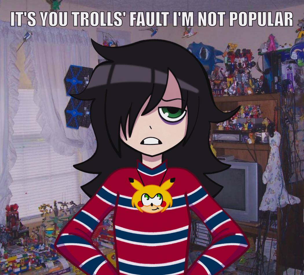 Safebooru - 1girl angry bags under eyes black hair cable chris-chan ...