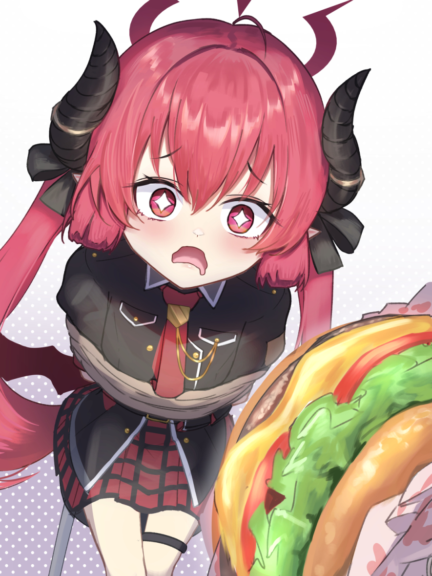 Safebooru - + + 1girl 3ni3ni belt black belt black horns black jacket blue archive blush brown ...