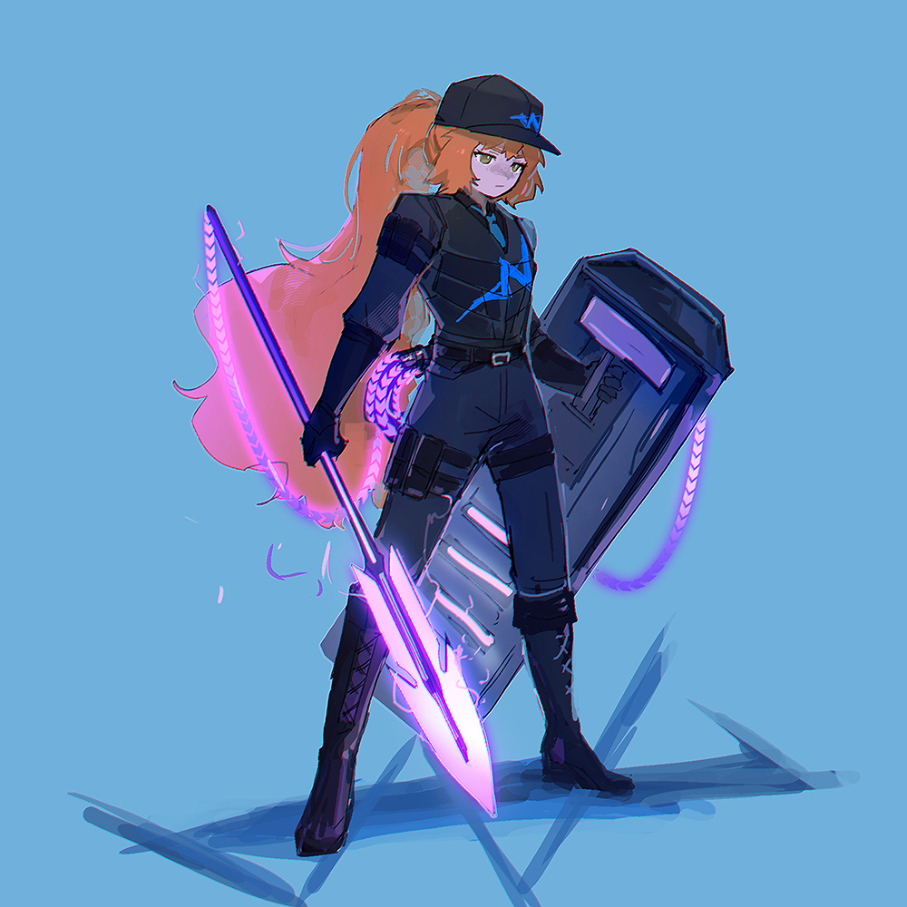 Safebooru - 1girl baseball cap belt black belt black footwear black gloves black hat black pants ...