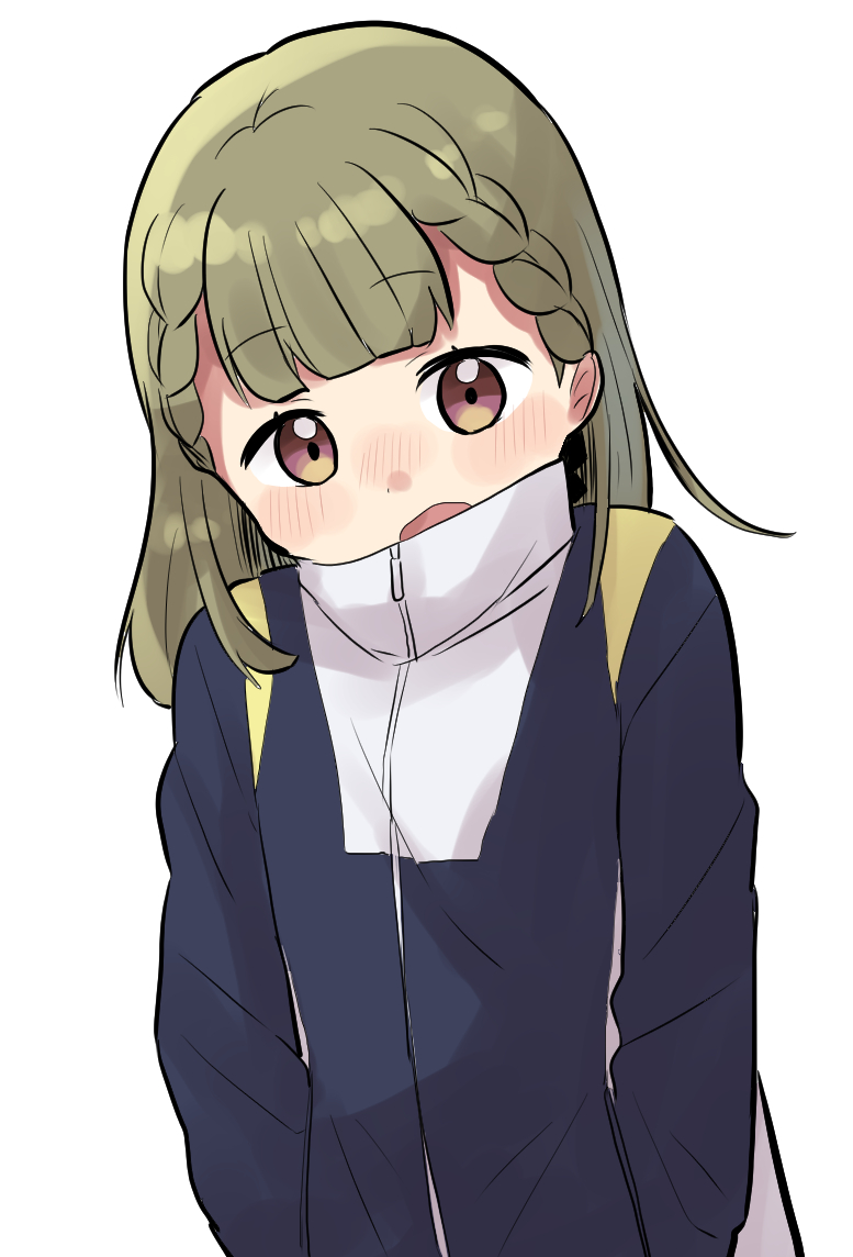 Safebooru - 1girl blush braid brown eyes center-flap bangs collared ...