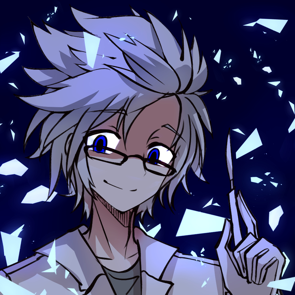 Safebooru - 1boy blue background blue eyes closed mouth commentary ...