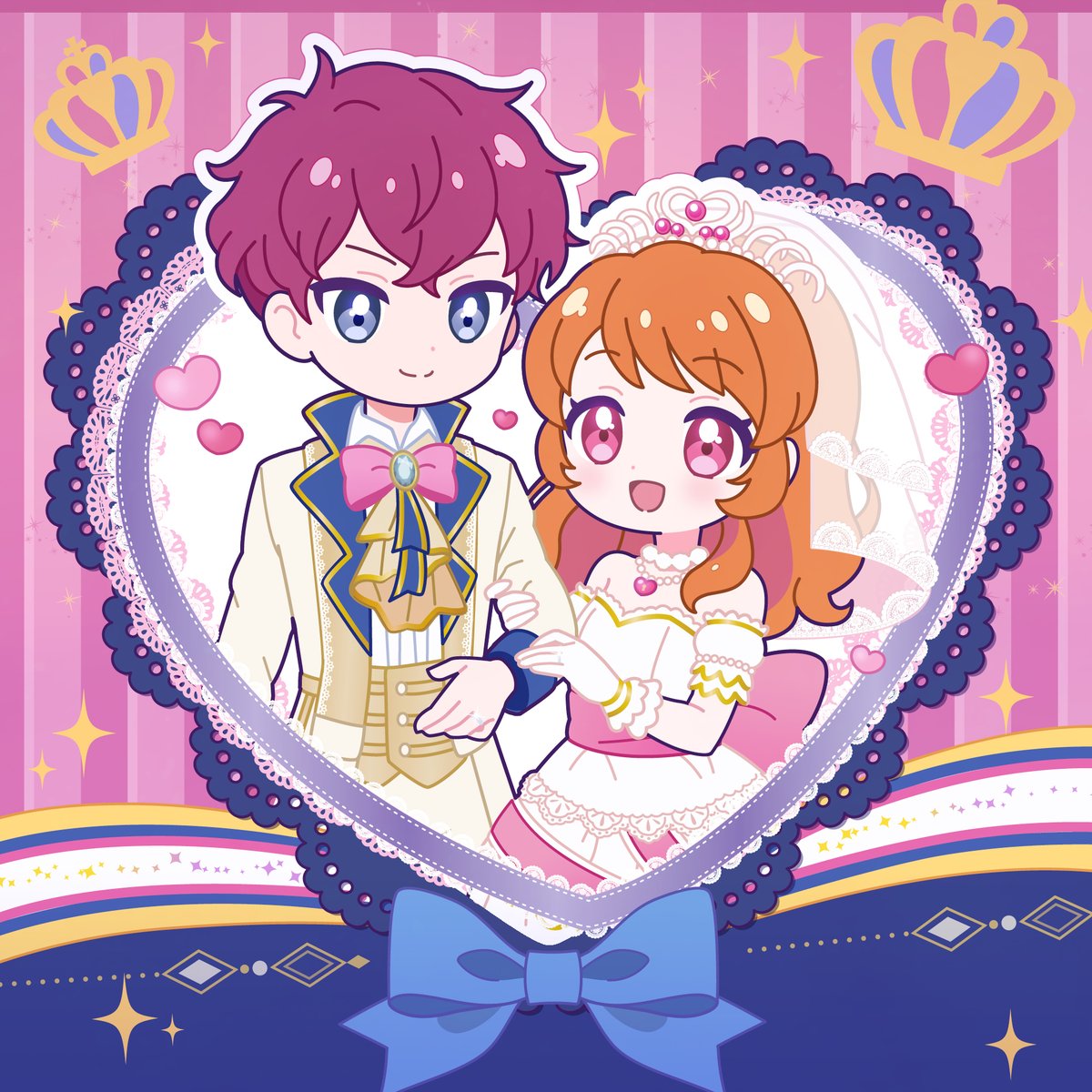 Safebooru - 1boy 1girl :d aikatsu! aikatsu! (series) arm grab bad id bad twitter id blue eyes ...