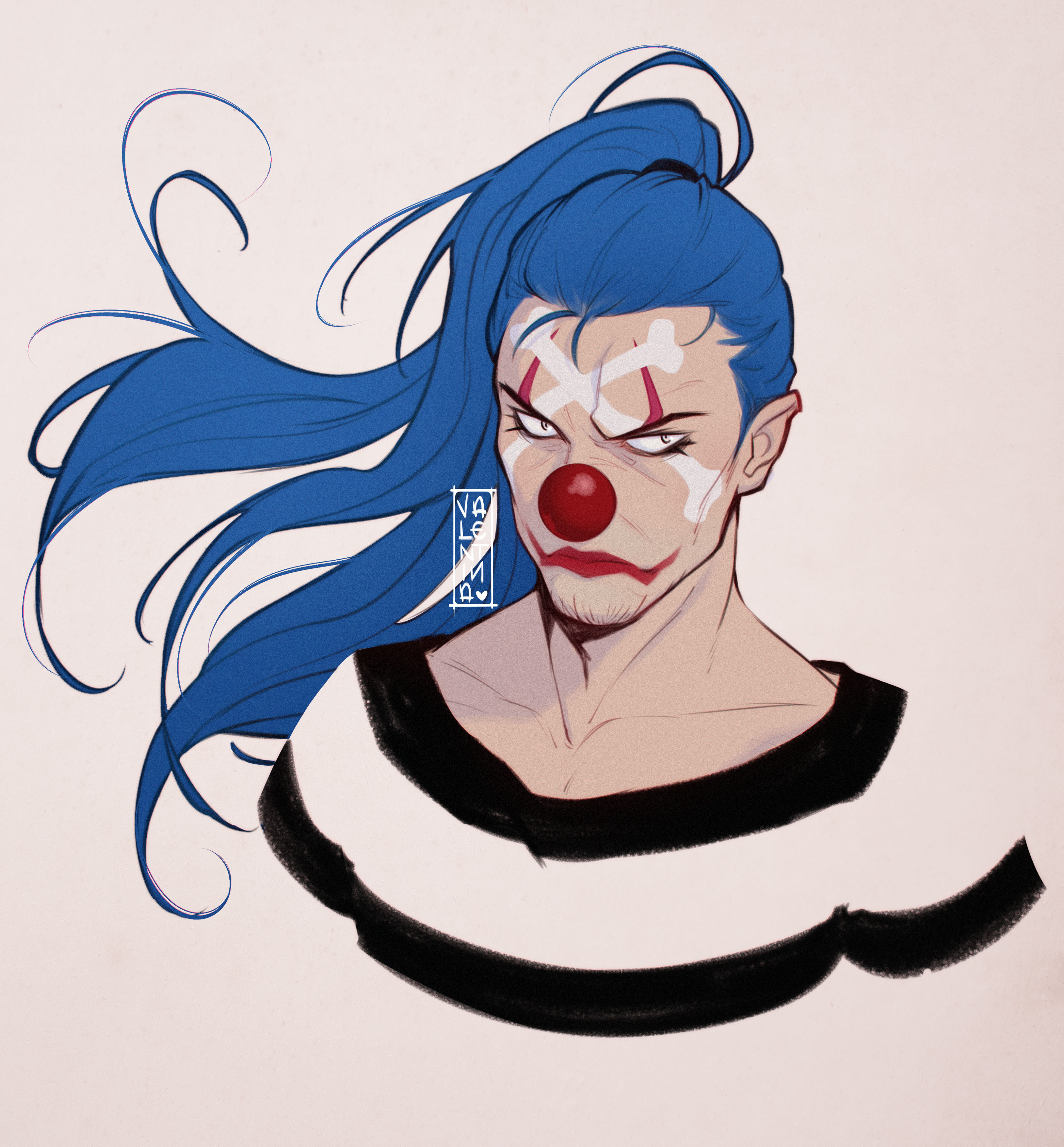 Safebooru - 1boy absurdres artist name blue eyes buggy the clown closed ...