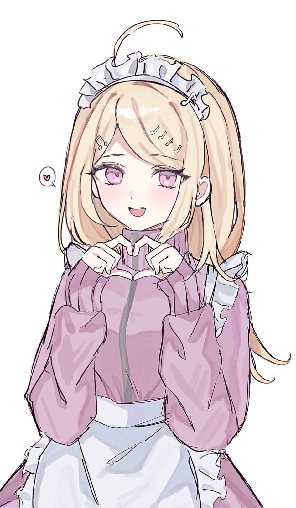 Safebooru - 1girl :d ahoge akamatsu kaede alternate costume apron blonde hair danganronpa ...