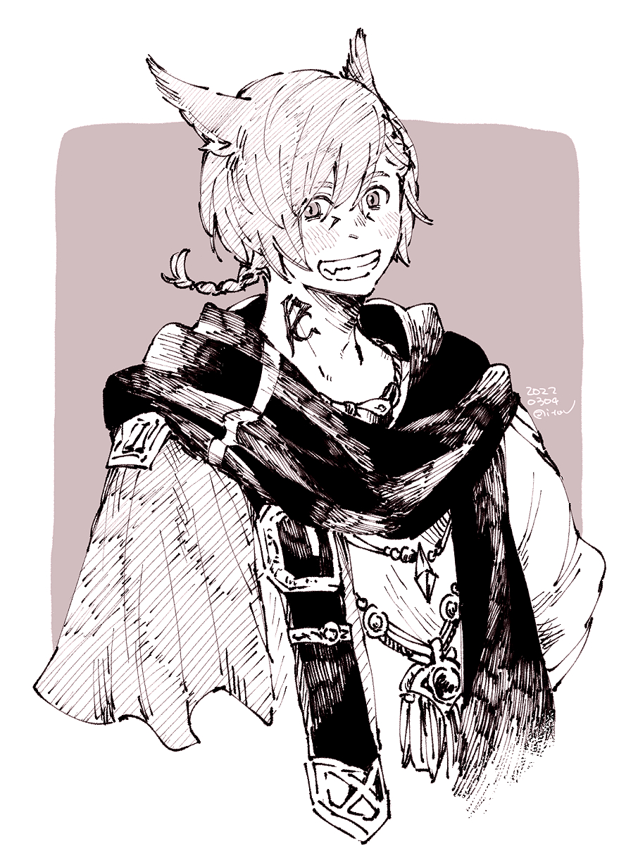 Safebooru - 1boy animal ears archon mark blush braid braided ponytail cat ears final fantasy ...