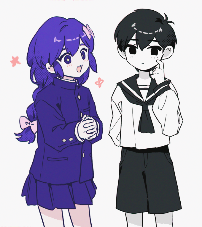 Safebooru - + + 1boy 1girl :d alternate costume alternate hairstyle antenna hair arm behind back ...