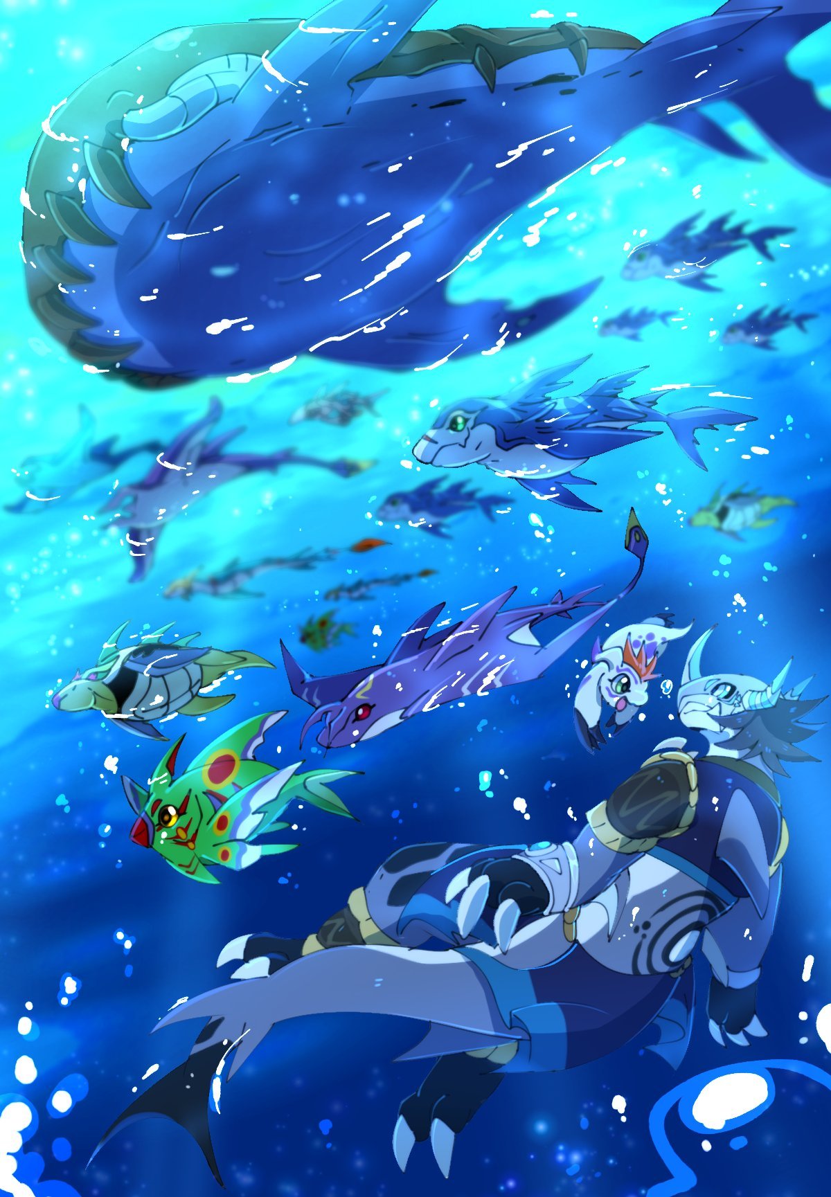 Safebooru - air bubble archelomon armor bubble digimon digimon ...