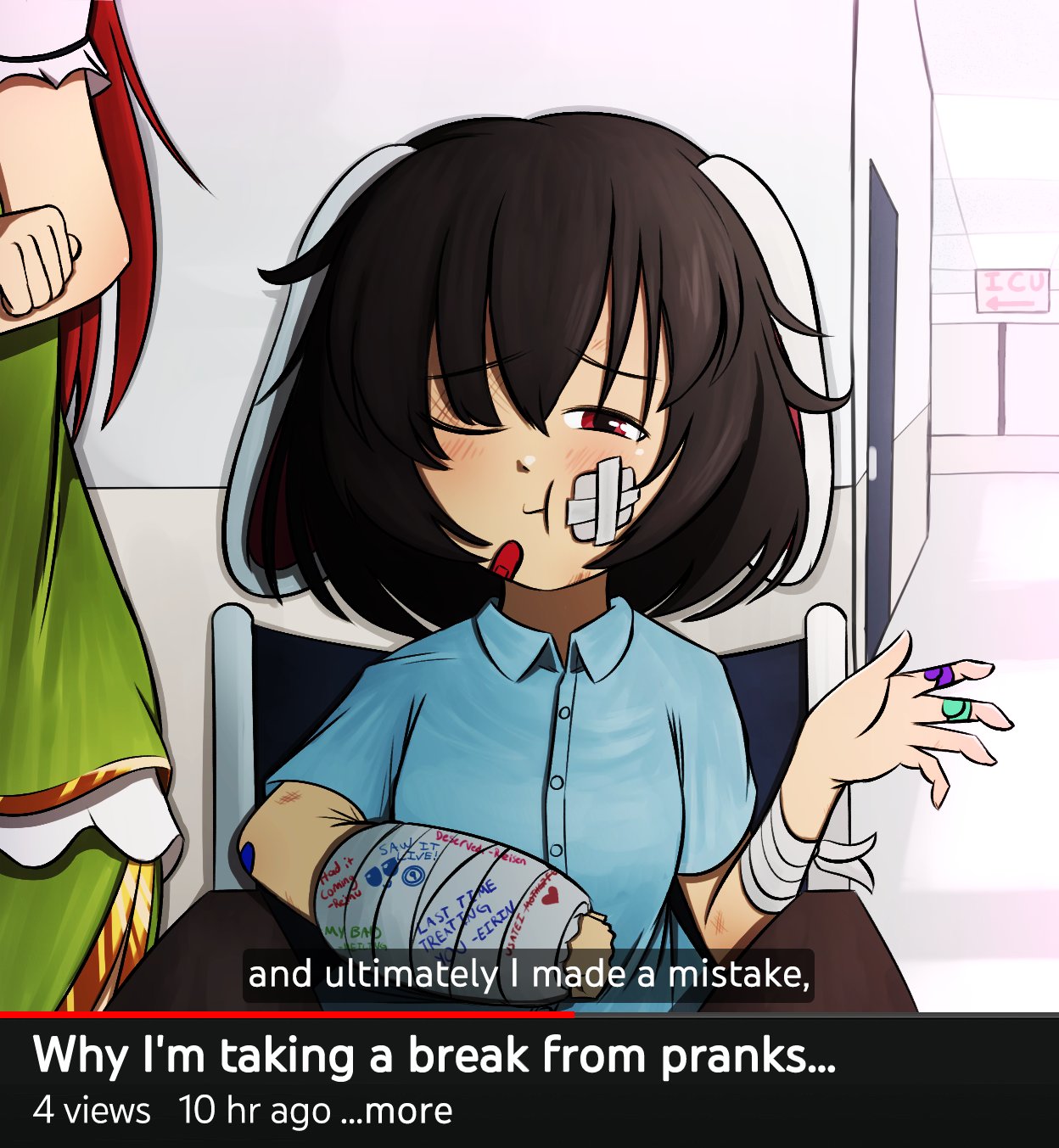 Safebooru - 2girls alternate costume animal ears apologizing blue shirt brown hair cast cast ...