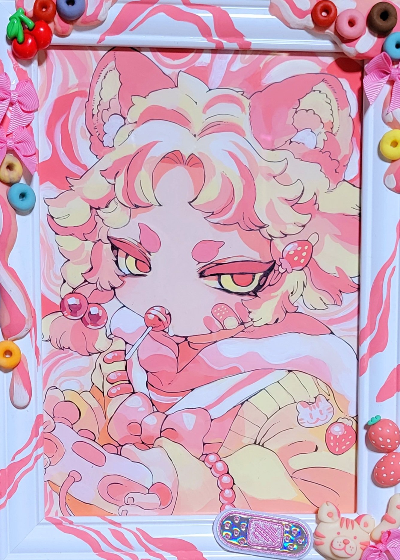 Safebooru - 1boy animal ear fluff animal ears bandaid bandaid on cheek ...