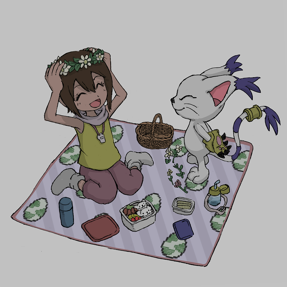 Safebooru - 2girls animal hands brown hair cat cat paw closed eyes ...