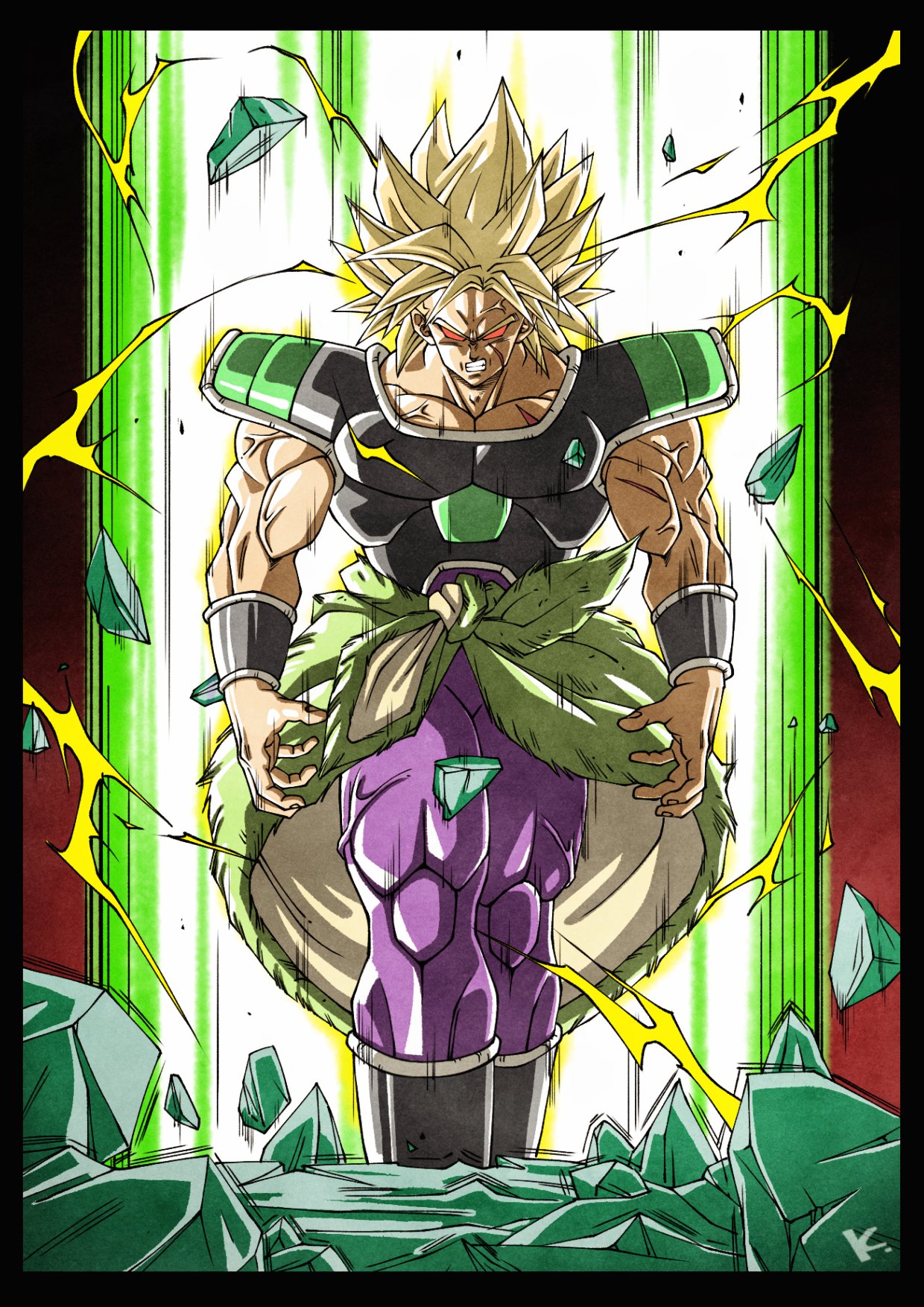 Safebooru - 1boy armor aura black armor boots broly (dragon ball super ...