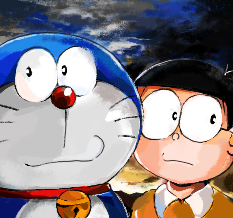 Safebooru - 2boys bell black hair collar doraemon doraemon (character ...