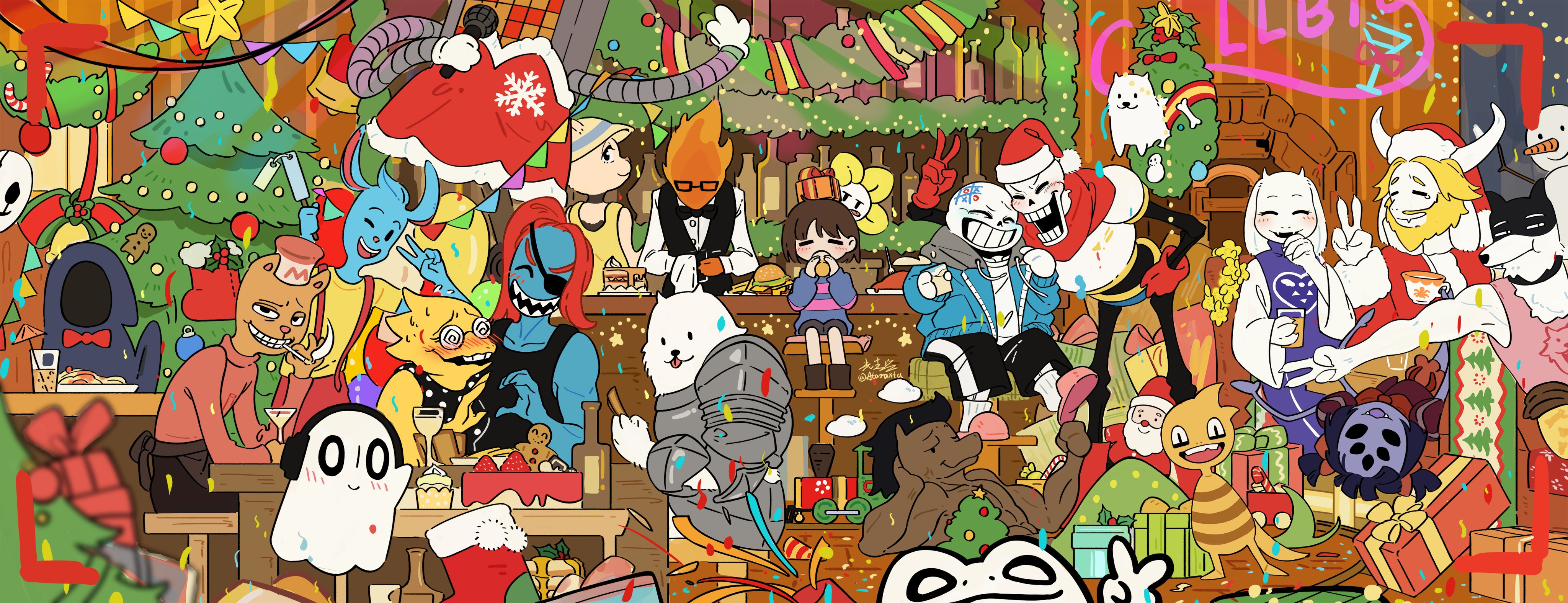 Safebooru - aaron (undertale) absurdres alphys annoying dog asgore ...