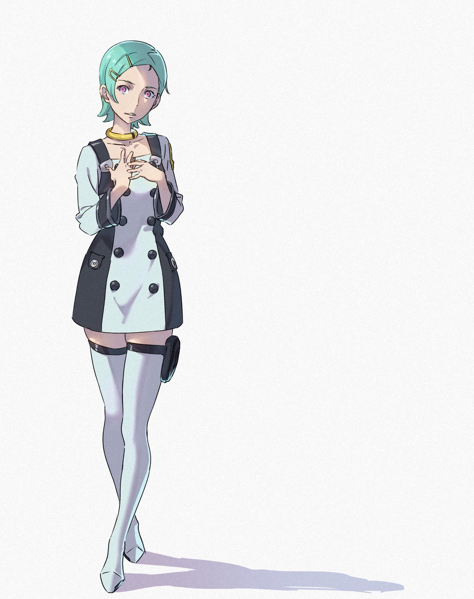 Safebooru - 1girl aqua hair boots collar collarbone dress eureka (eureka seven) eureka seven ...