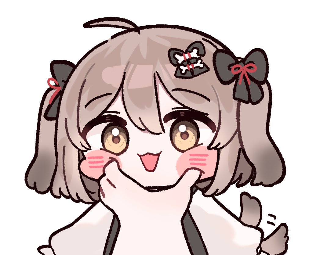 Safebooru - 1girl :3 :d ahoge animal ears biscuit (nikke) black bow ...