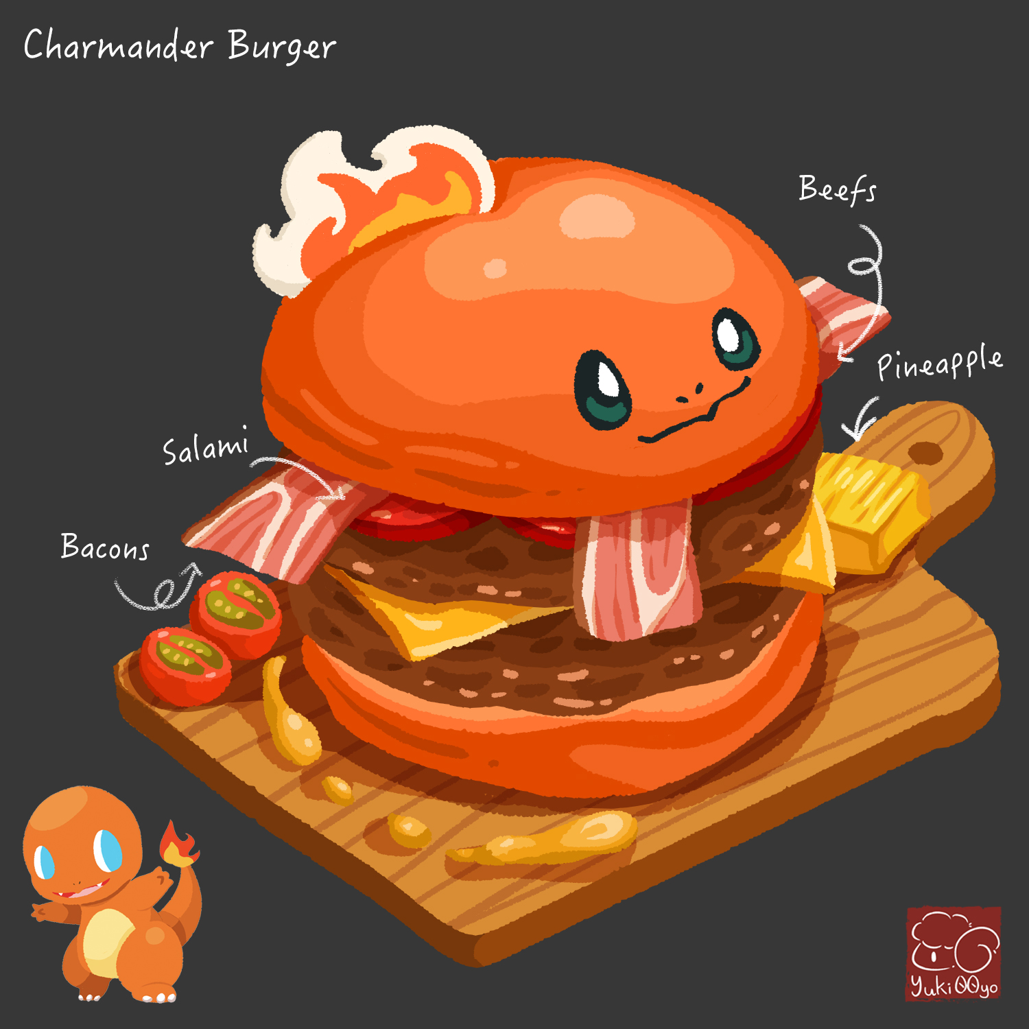 Safebooru - artist logo artist name bacon bread burger character-themed ...