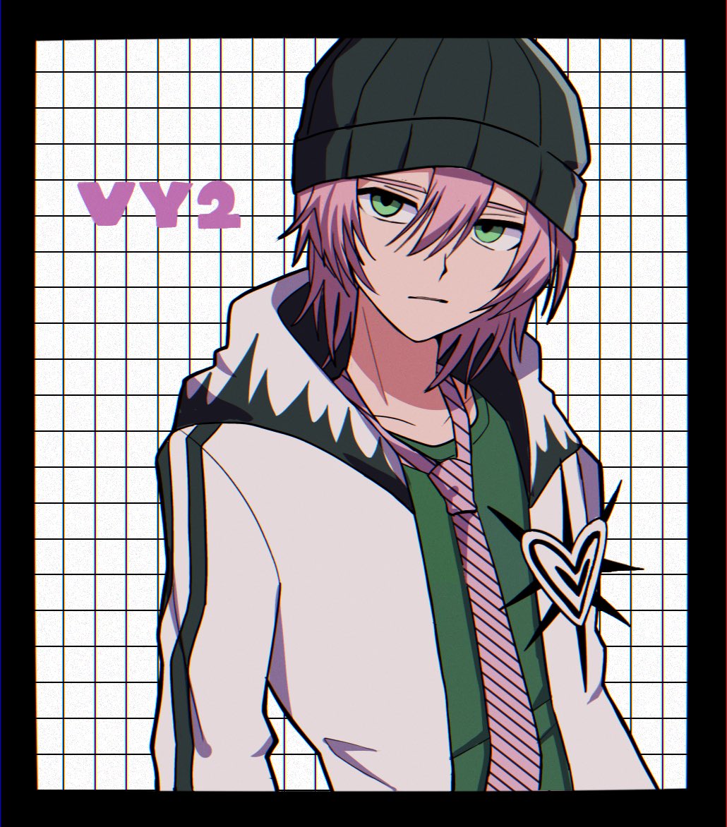Safebooru - 1boy 66 (roro) beanie character name green eyes grid ...