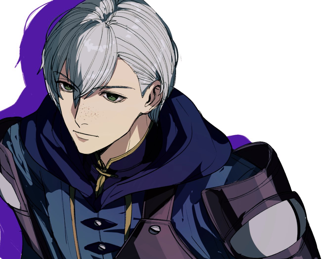 Safebooru - 1boy amikoiiko armor ashe ubert blue hood blue outline blue ...