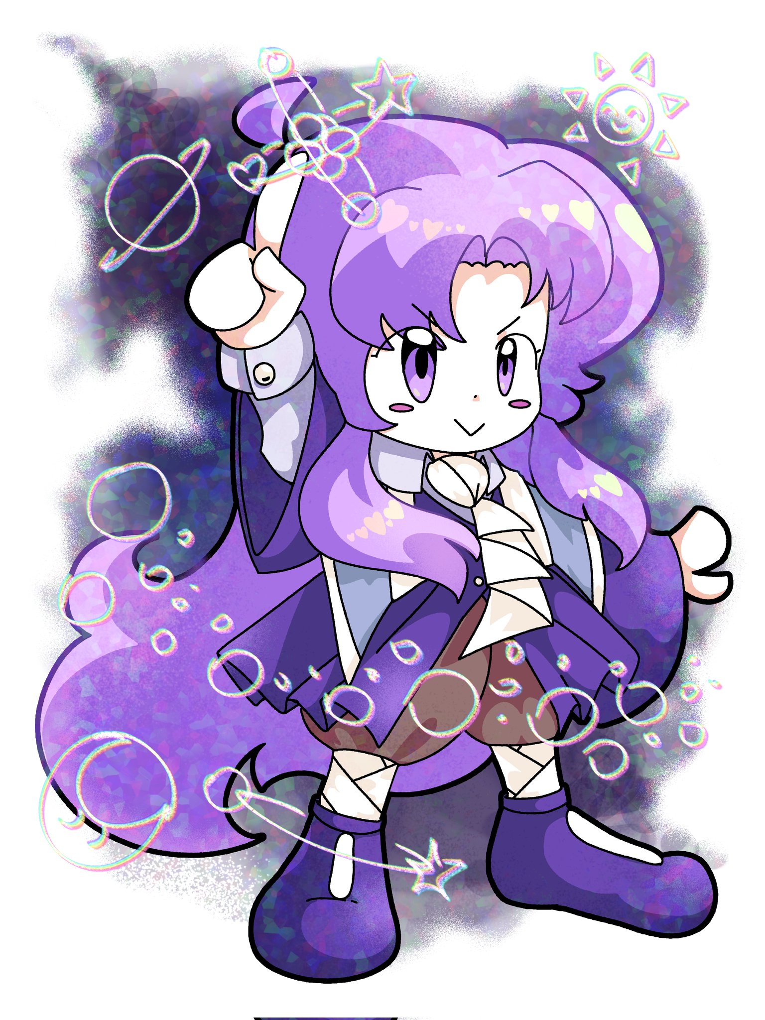 Safebooru - 1other :> androgynous ascot atom bandaged leg bandages blue ...