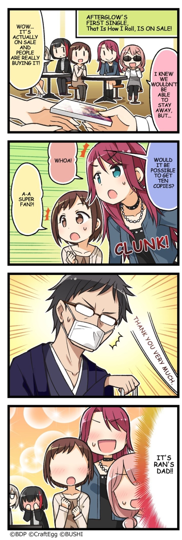 Safebooru - 1boy 2others 4koma 5girls afterglow (bang dream!) aoba moca bang dream! blue eyes ...