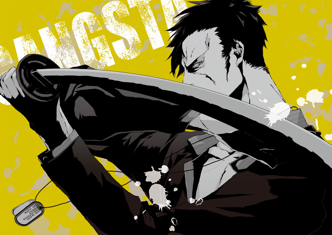 Safebooru - 1boy black hair black jacket blazer dog tags dress shirt ...