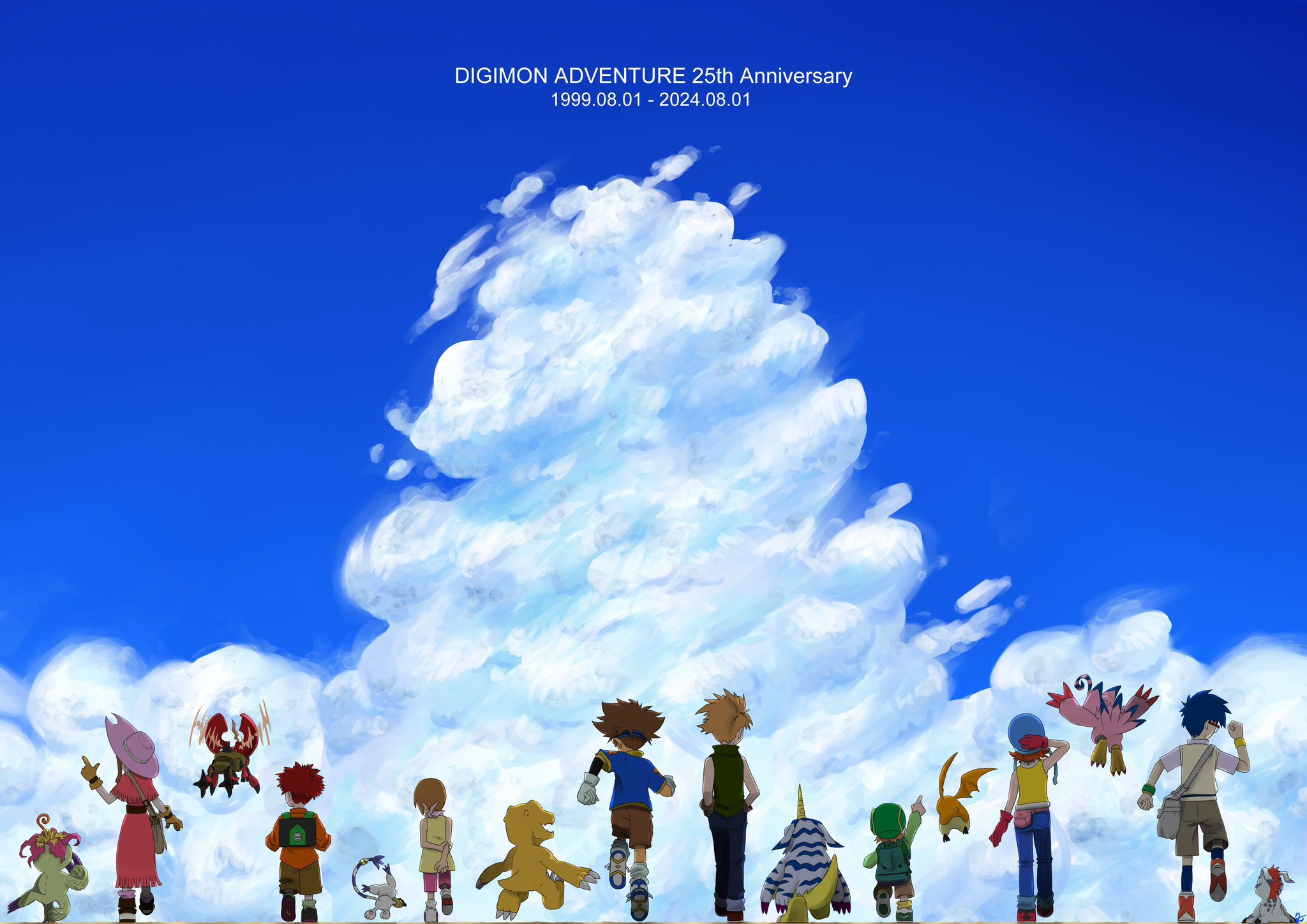 Safebooru - 3girls 5boys agumon backpack bag bird blonde hair blue hair ...