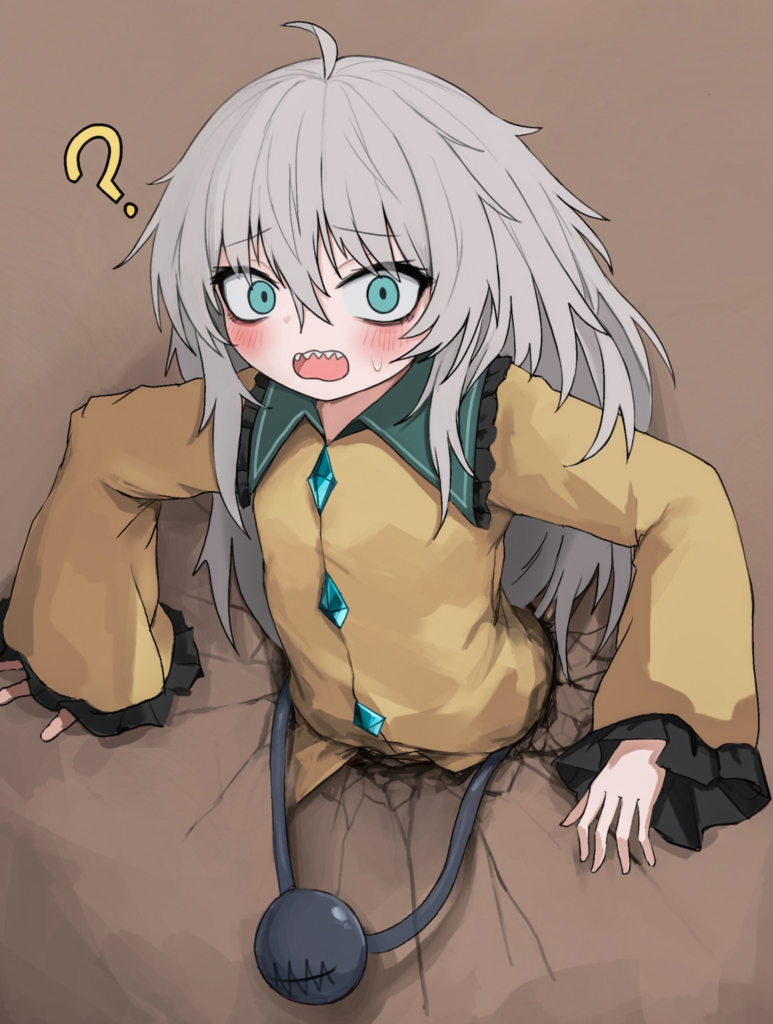 Safebooru 1girl Ahoge Bags Under Eyes Blue Eyes Blush Collared 1315