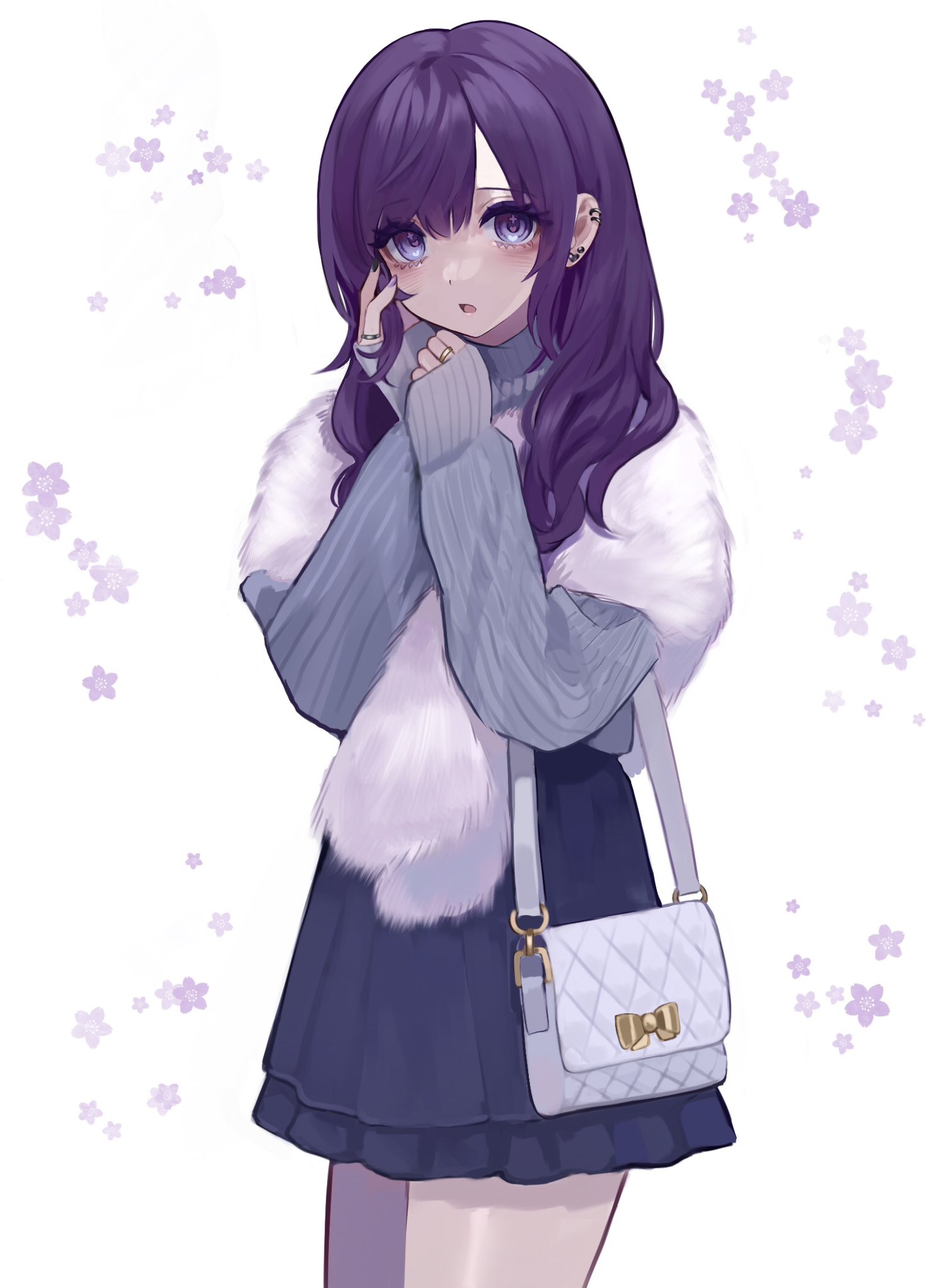 Safebooru - 1girl aegyo sal alternate costume asahina mafuyu bag black nails blue skirt ...