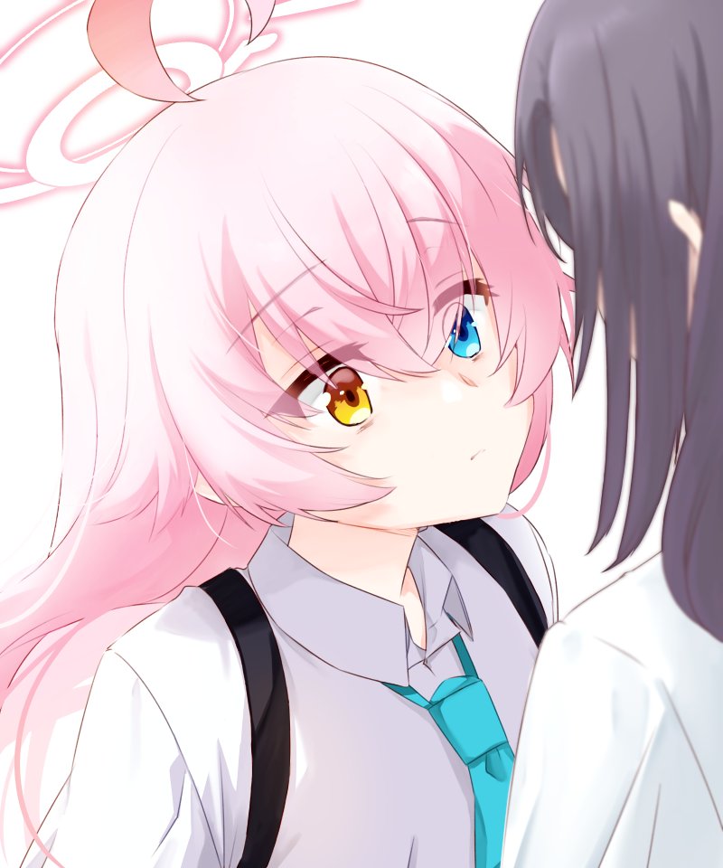 Safebooru - 2girls ahoge black hair blue archive blue eyes blue necktie closed mouth collared ...