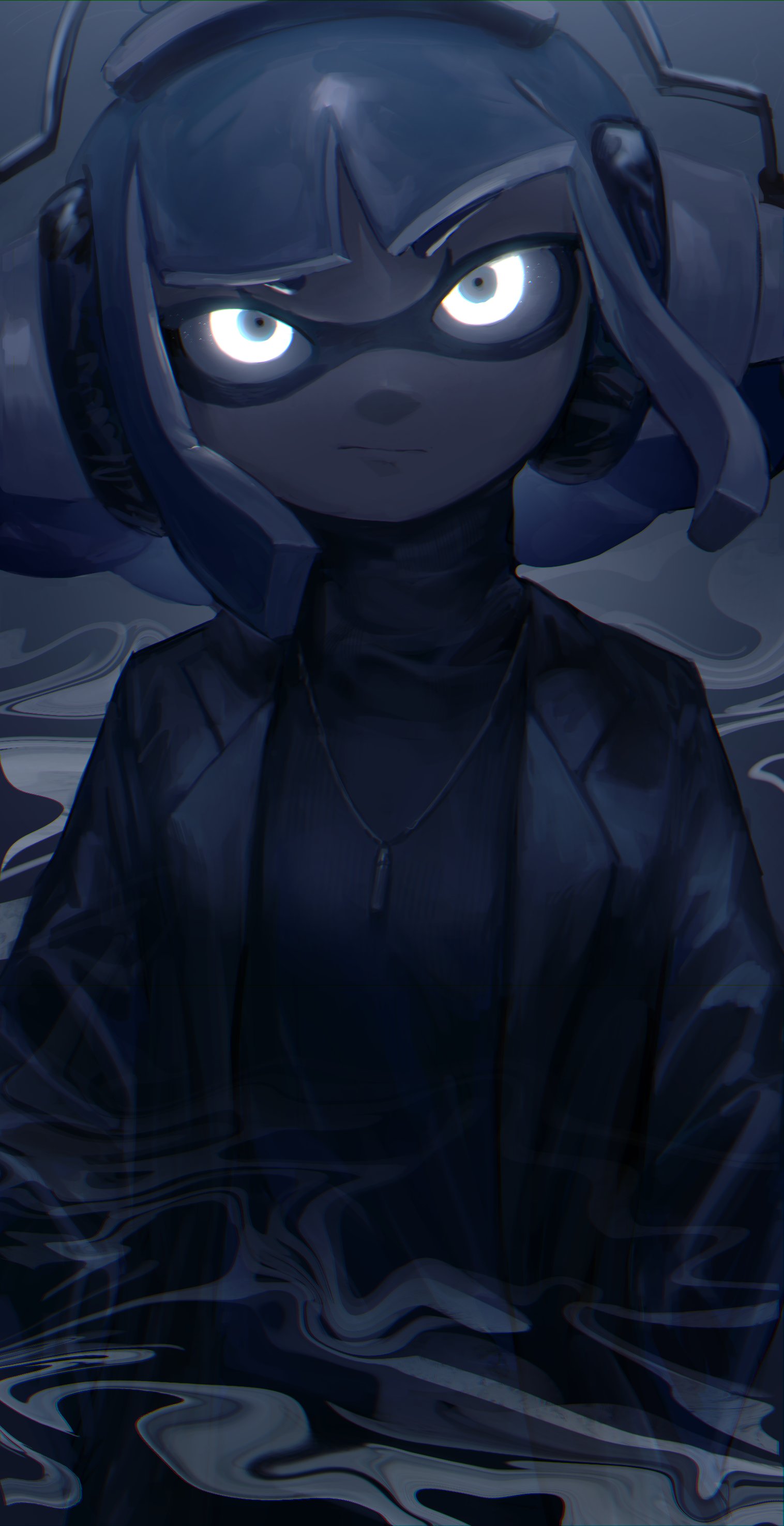 Safebooru - 1girl :/ absurdres black jacket black sweater blazer blue ...