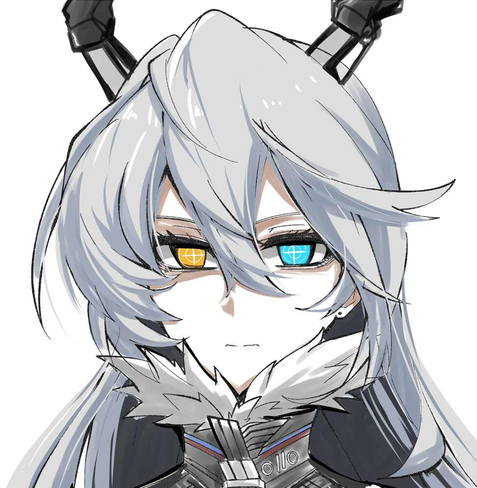 Safebooru - 1girl blue eyes closed mouth earrings grey hair hair ...
