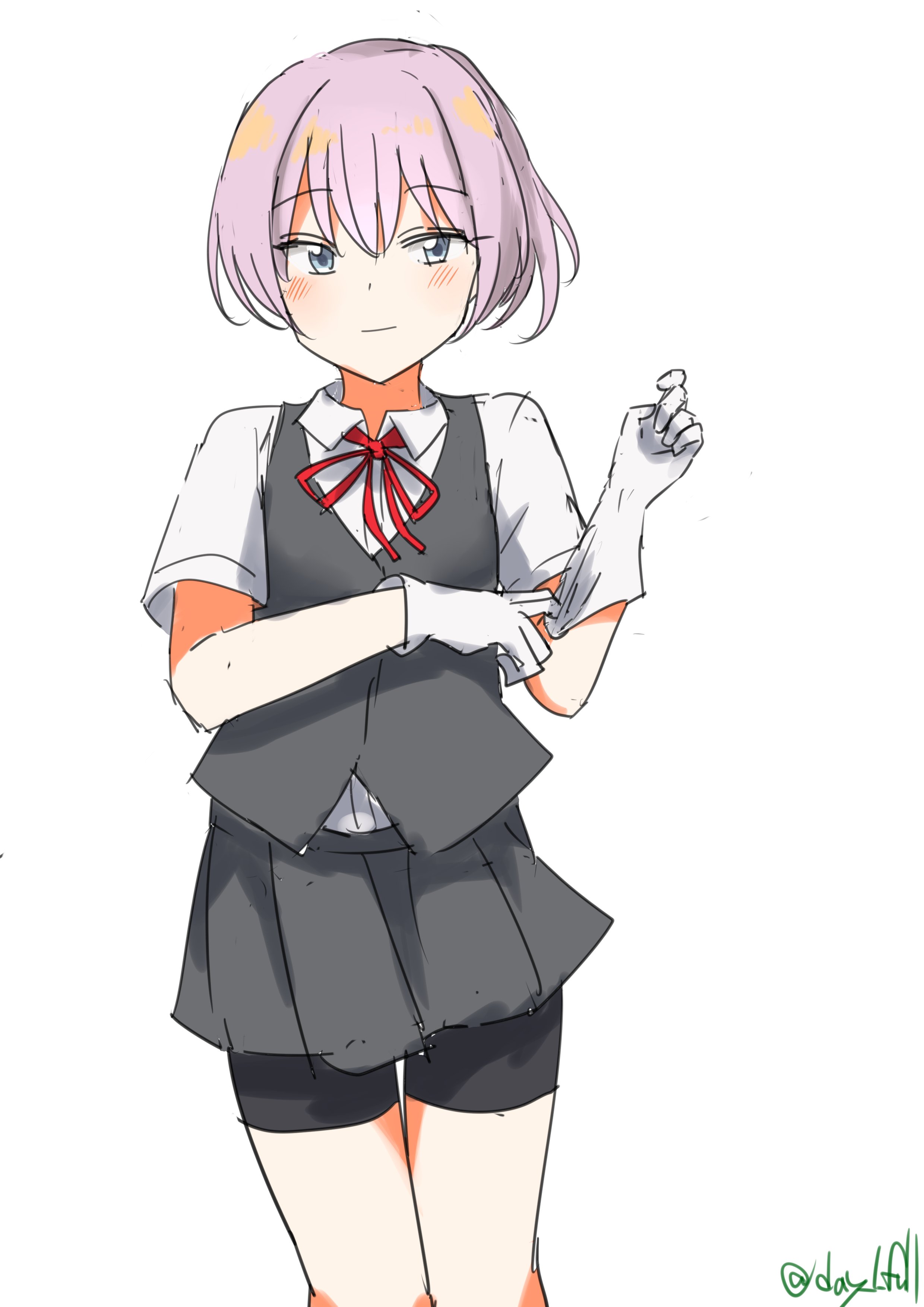 Safebooru - 1girl absurdres bike shorts bike shorts under skirt blue eyes cowboy shot gloves ...